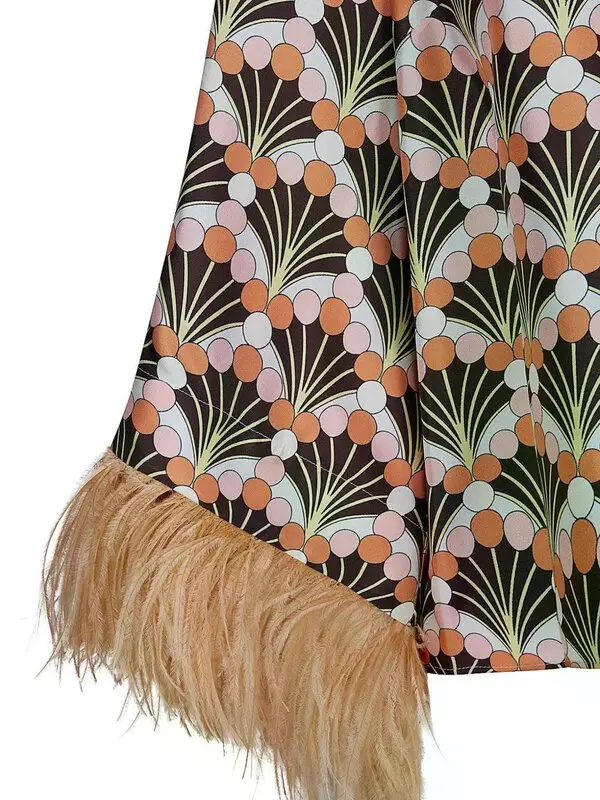 La DoubleJ Make An Exit Feather-trim Blouse