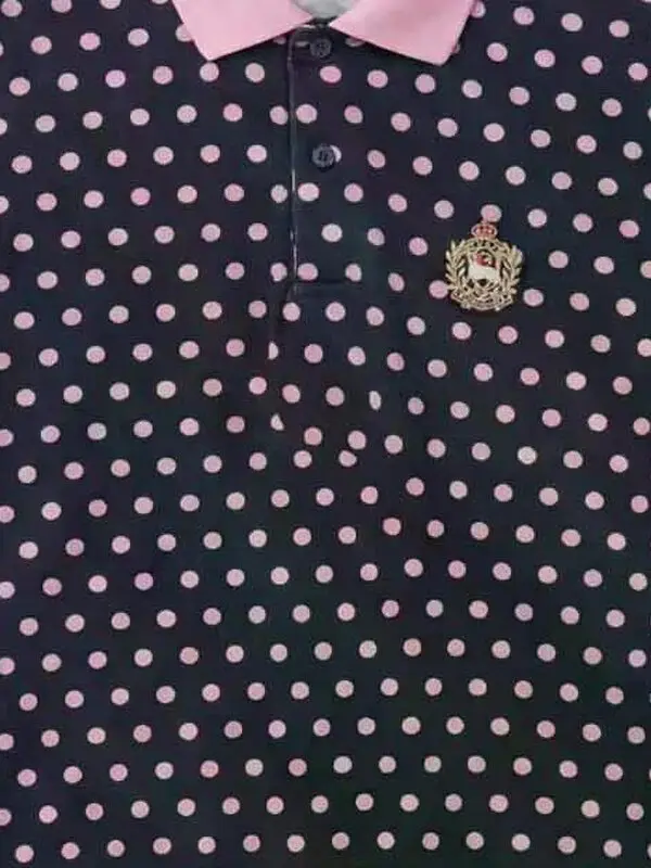 JOHNNY LAMBS Polka-dot Embroidered-logo Polo Shirt - Black