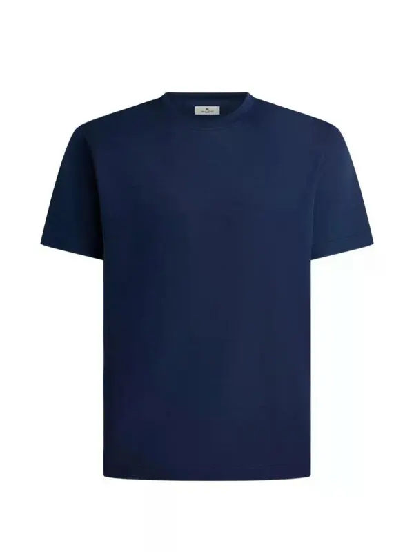 Etro Plain-coloured Cotton And Modal T-shirt - Blue