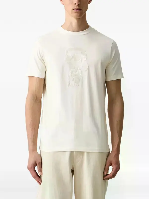 Karl Lagerfeld Ikonik-embroidered T-shirt - Neutrals