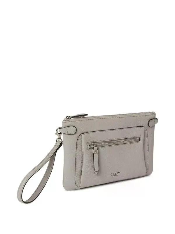 OSPREY Ruby Leather Clutch Bag - Grey