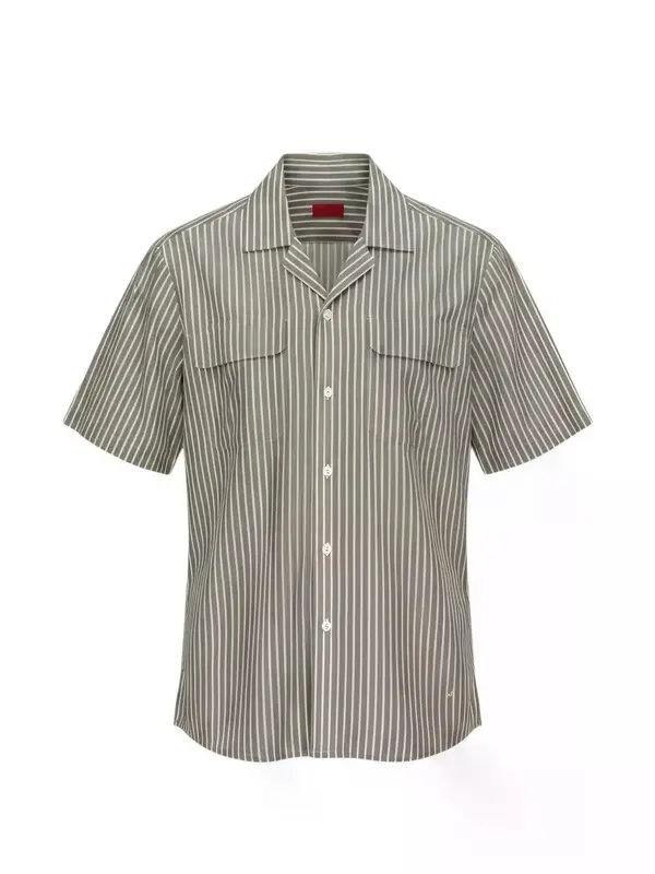 Isaia Striped Short-sleeve Shirt