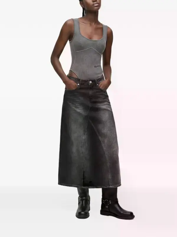 Karl Lagerfeld Denim Maxi Skirt - Black
