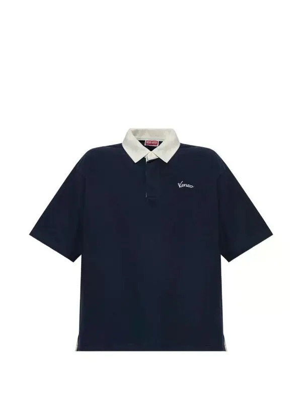 Kenzo Embroidered-logo Polo Shirt - Blue