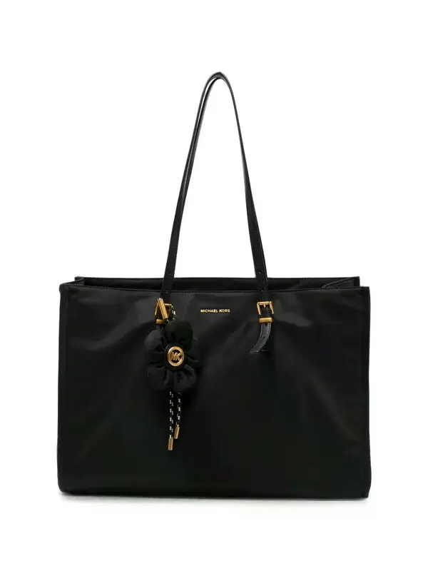 Michael Kors Flower Charm Logo-plaque Tote Bag - Black