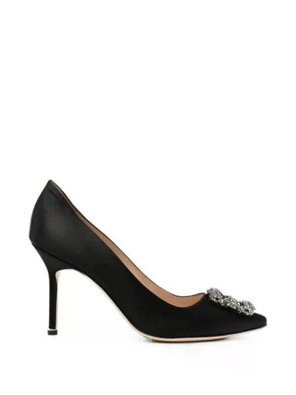 Manolo Blahnik Hangisi Crystal-buckle Pumps - Black
