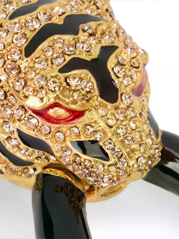 Roberto Cavalli Crystal-embellished Tiger Head Drop Earrings