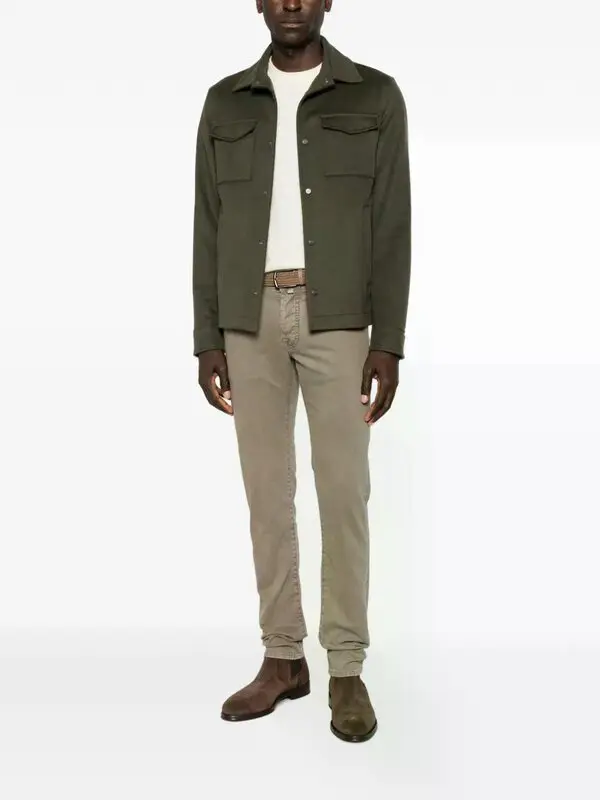 Jacob Cohen Nick Logo-patch Five-pocket Trousers - Neutrals