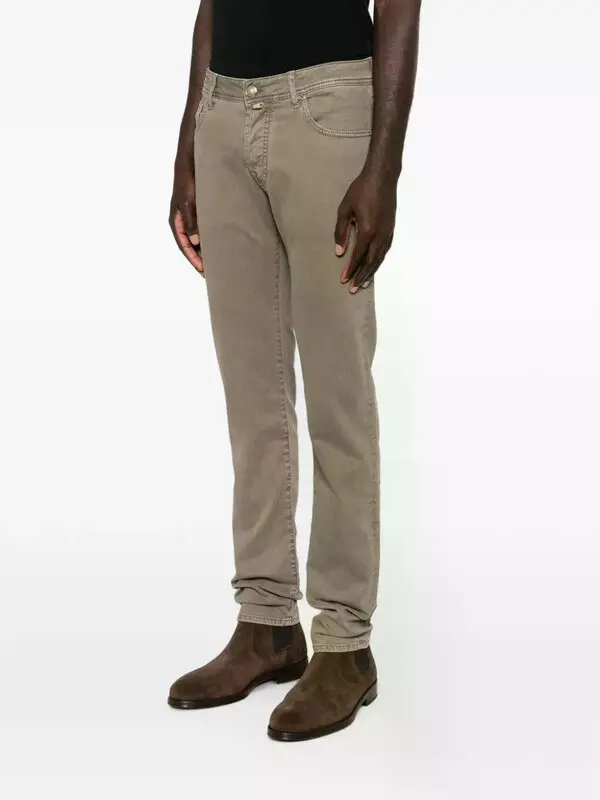 Jacob Cohen Nick Logo-patch Five-pocket Trousers - Neutrals