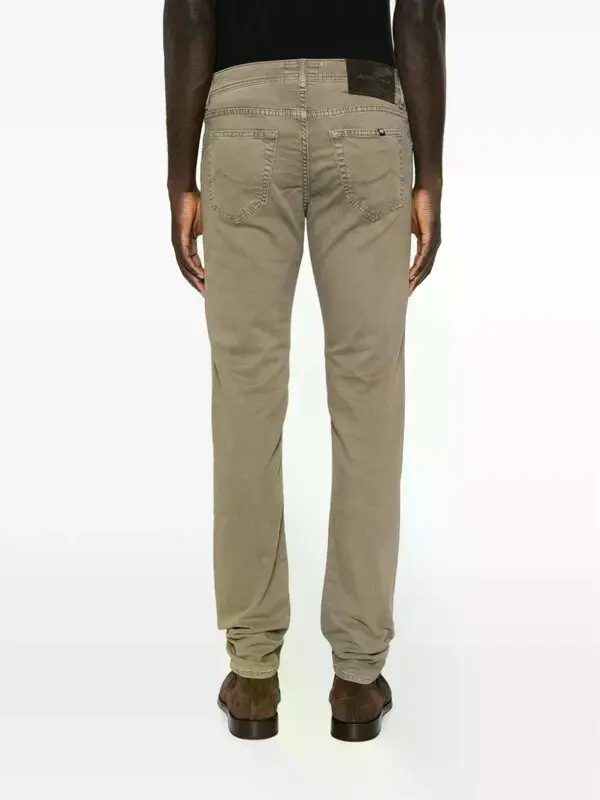 Jacob Cohen Nick Logo-patch Five-pocket Trousers - Neutrals