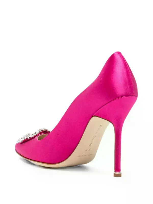 Manolo Blahnik Hangisi Pumps With Crystal Buckle
