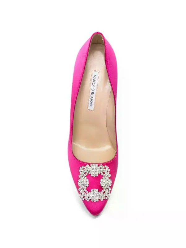 Manolo Blahnik Hangisi Pumps With Crystal Buckle