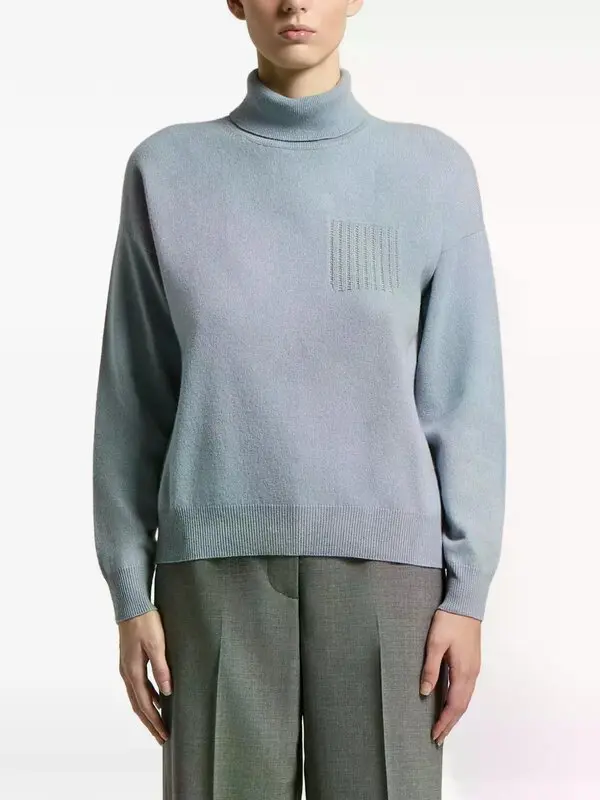 Peserico Roll-neck Chest-detail Jumper - Blue