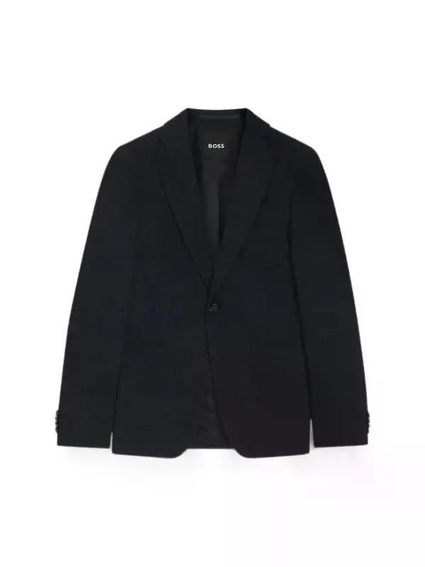 BOSS H-hutson Slim-fit Jacket In Washable Stretch Wool - Blue