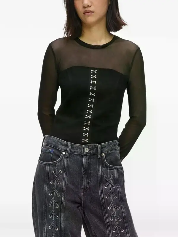 Karl Lagerfeld Lace-up Wide Leg Jeans