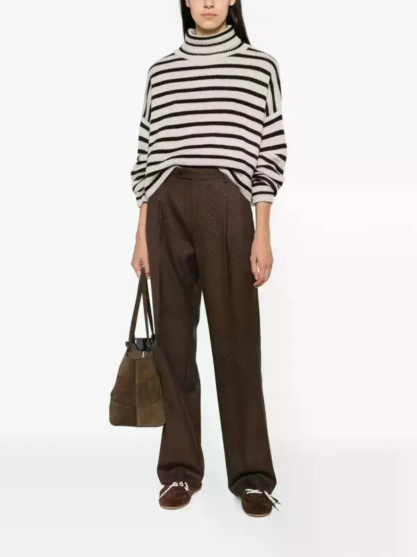 LISA YANG Zerlina Striped Roll-neck Sweater