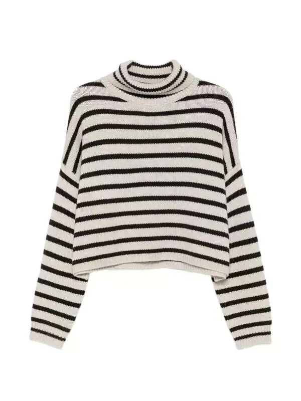LISA YANG Zerlina Striped Roll-neck Sweater - Neutrals