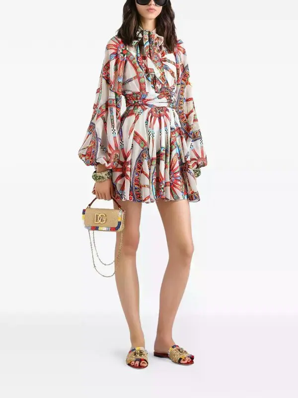 Dolce & Gabbana Carretto-print Devoré Twill Dress
