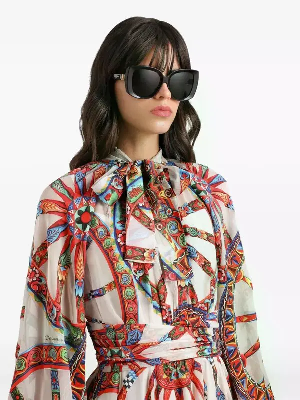 Dolce & Gabbana Carretto-print Devoré Twill Dress
