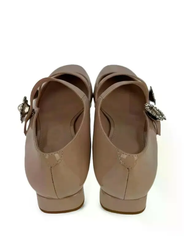 ROGER VIVIER Mini Très Vivier Mary Jane Pumps With Crystal Flower Buckles