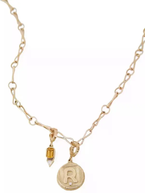 AZLEE Diamond Initial Coin Pendant