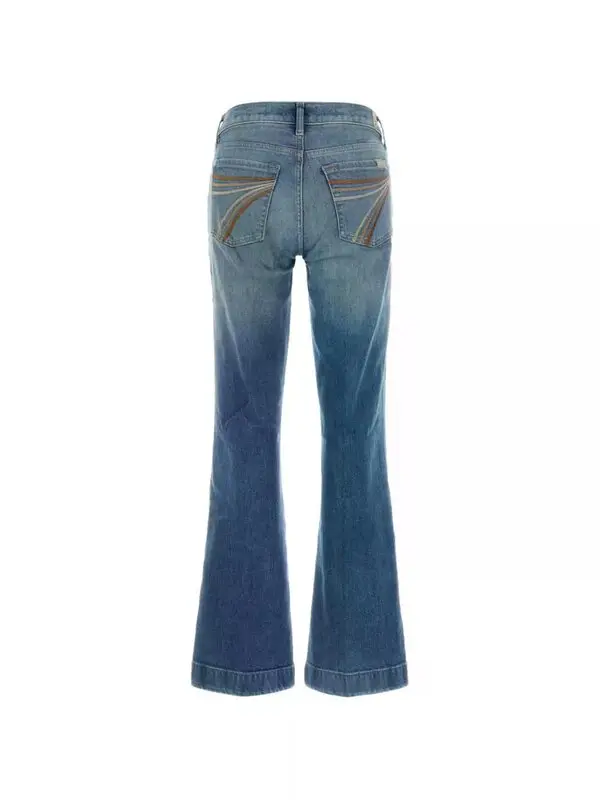 7 For All Mankind Dojo Embroidered-pocket Jeans - Blue