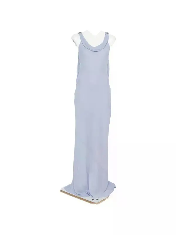 Patrizia Pepe Cowl-neck Ring-detail Maxi Dress - Blue