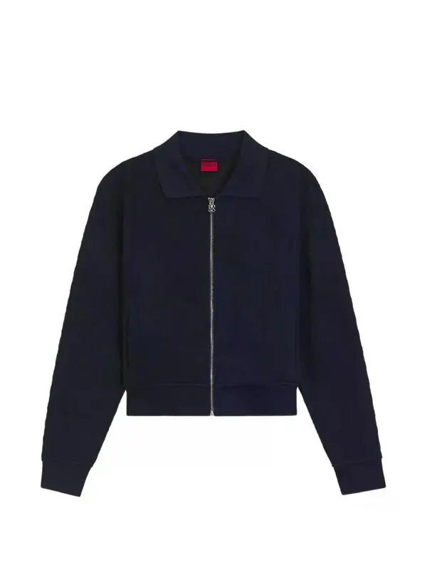 Hugo Dadrid Zippered Sweatshirt With Stacked-logo Puller - Blue