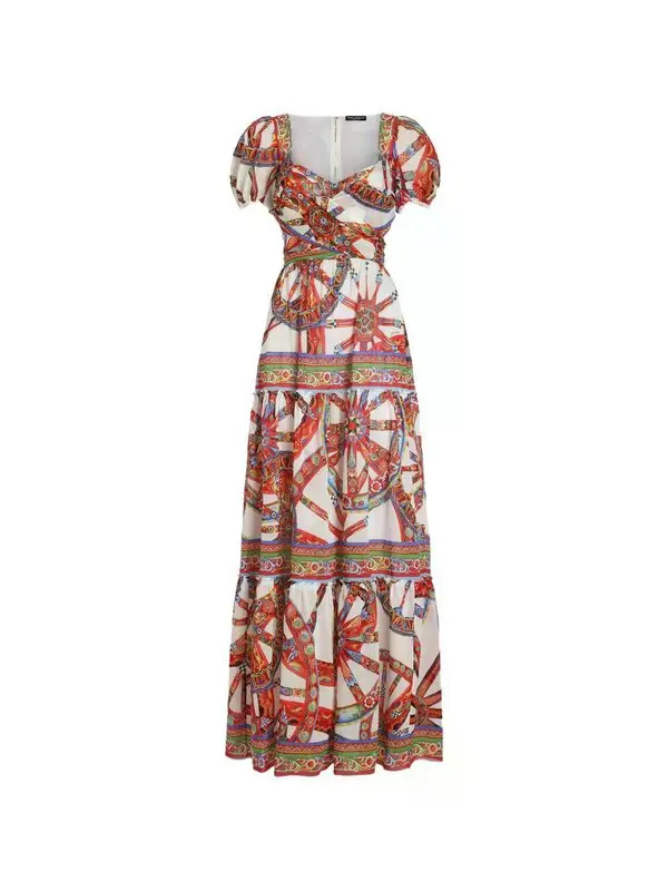 Dolce & Gabbana Carretto Print Long Dress