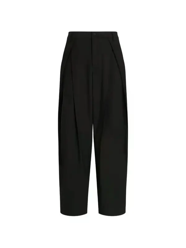 Dolce & Gabbana Virgin Wool Gabardine Trousers - Black