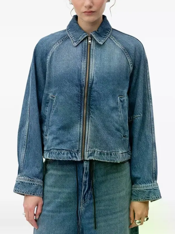 Hugo Grady B Zippered Bomber Jacket In Denim