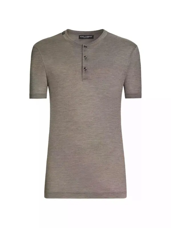 Dolce & Gabbana Silk Serafino T-shirt - Brown