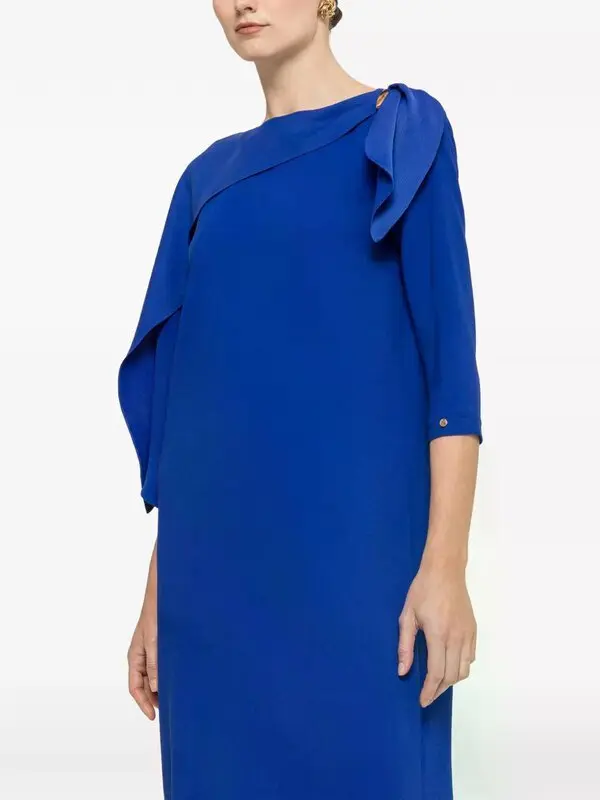 NISSA Asymmetrical Midi Dress With Ruffle Detailing And Gold-tone Hardware