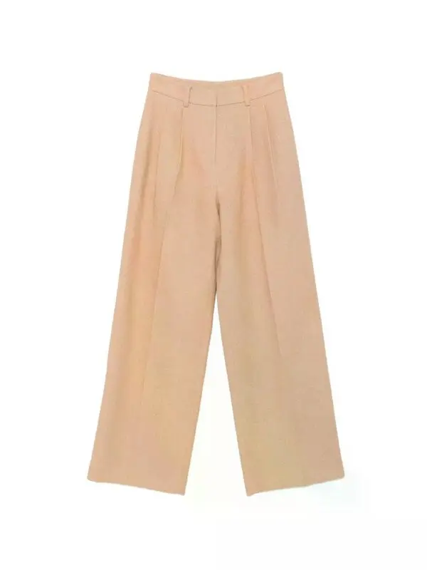 Patrizia Pepe Pleated Wide-leg Trousers - Neutrals