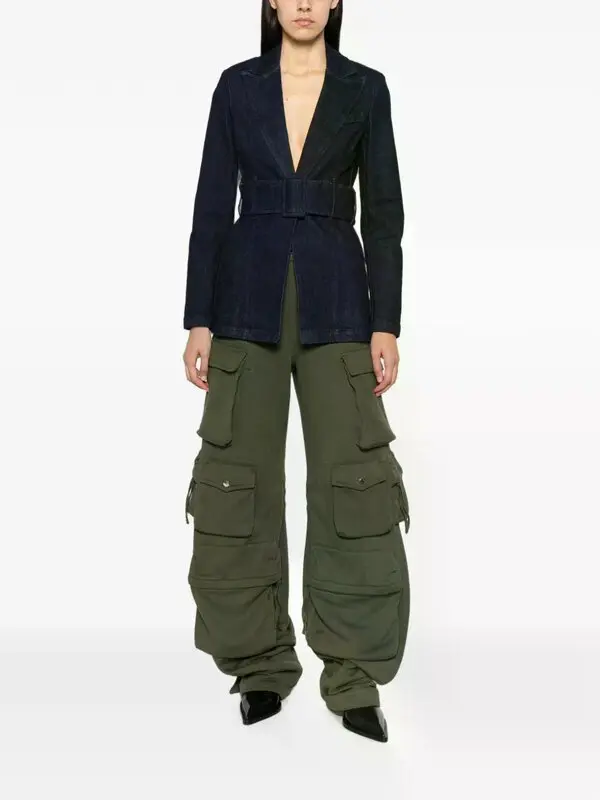 Patrizia Pepe Belted Denim Blazer