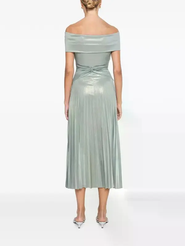 NISSA Pleated Off-shoulder Dress