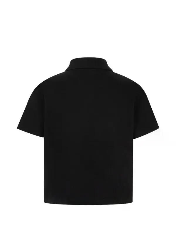 Saint Laurent Logo-embroidered Cropped Polo Top