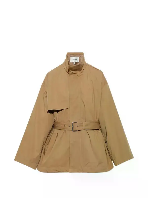FRAME Belted Storm-flap Coat - Brown