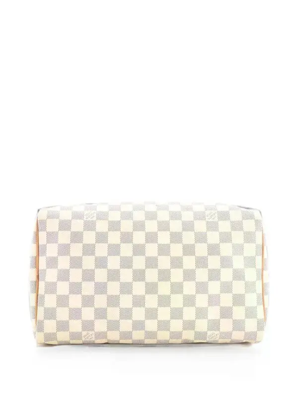 LOUIS VUITTON Speedy Handbag Damier 30 Satchel - White