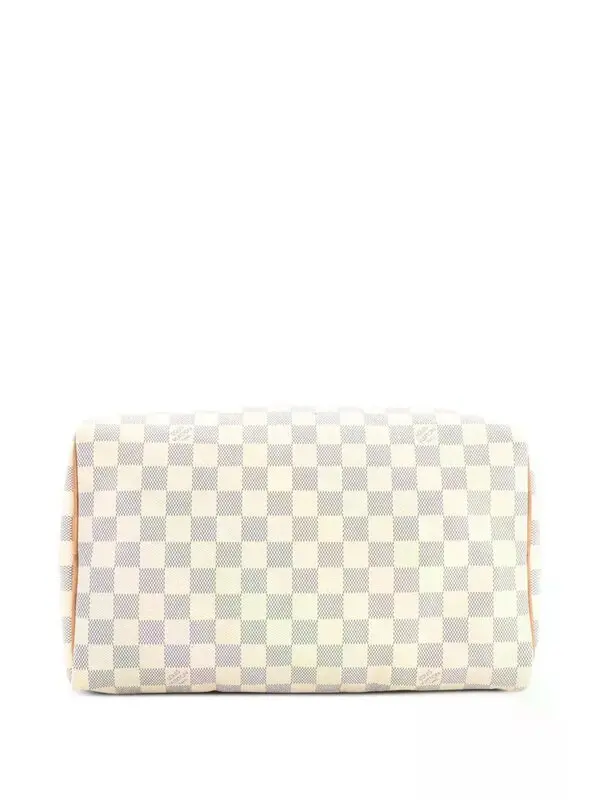 LOUIS VUITTON Speedy Handbag Damier 30 Satchel - White