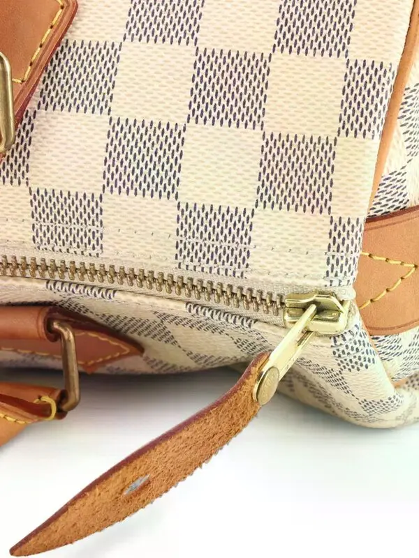 LOUIS VUITTON Speedy Handbag Damier 30 Satchel - White