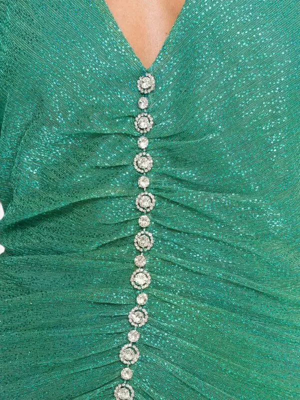 NISSA Crystal-detail Maxi Dress - Green