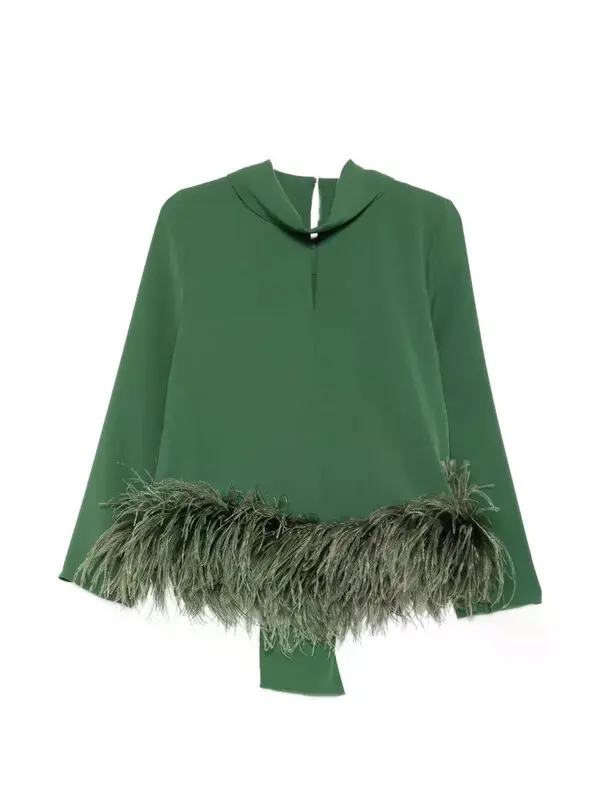 P.a.r.o.s.h Feather-trim Pussy-bow Blouse