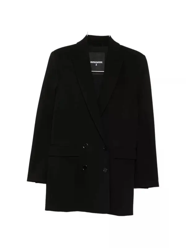 Patrizia Pepe Double-breasted Peak-lapels Blazer - Black