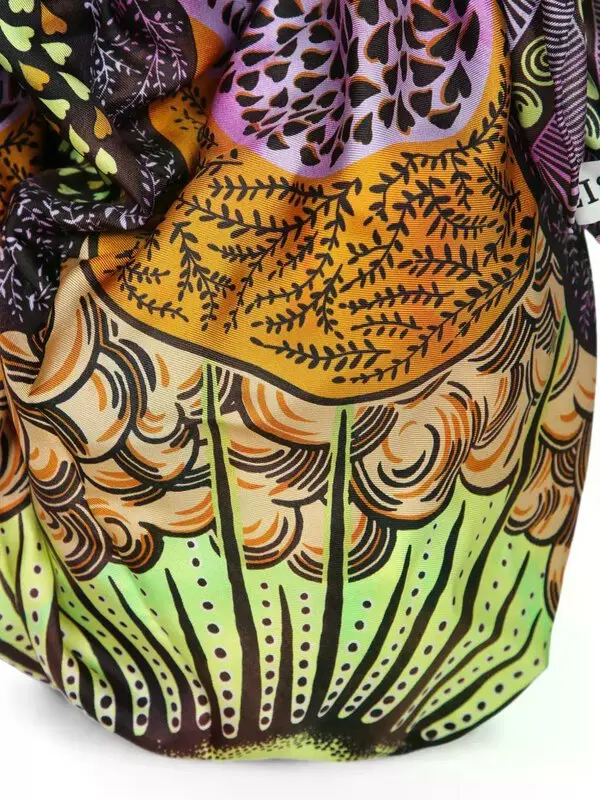 ATELIER VLISCO Abstract-print Leather-strap Backpack