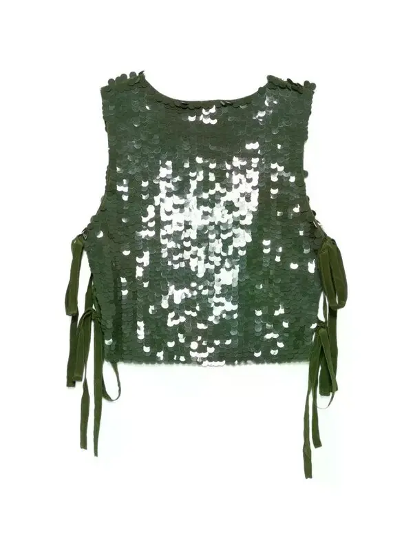 P.a.r.o.s.h Sequin-embellished Side-tie Top
