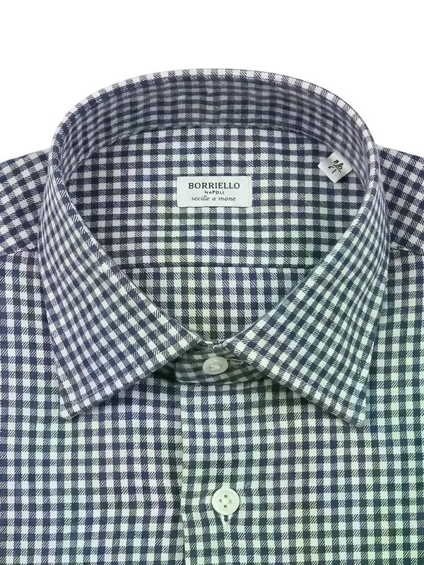 BORRIELLO NAPOLI Gingham-check Long-sleeve Shirt