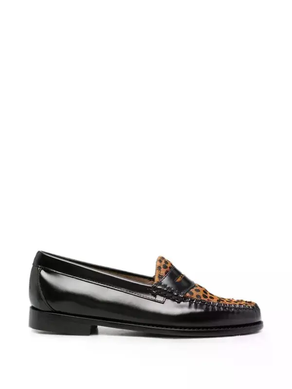 G.H.BASS Leopard-print Penny Loafers - Black
