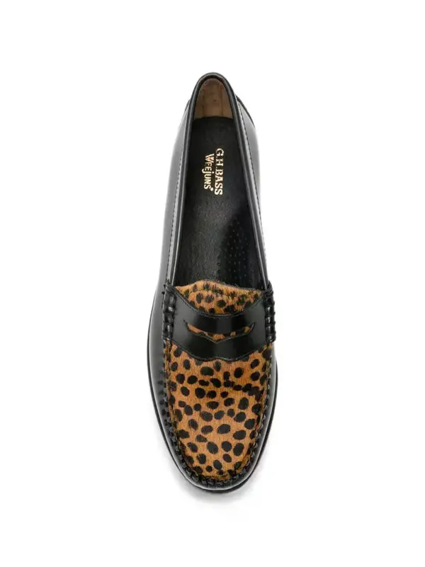 G.H.BASS Leopard-print Penny Loafers