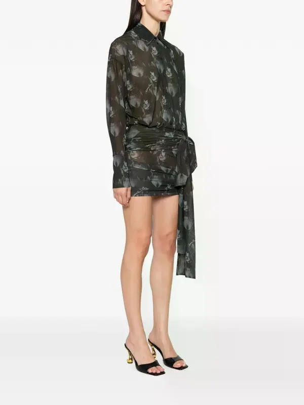 Patrizia Pepe Patrizia-print Draped Dress - Green